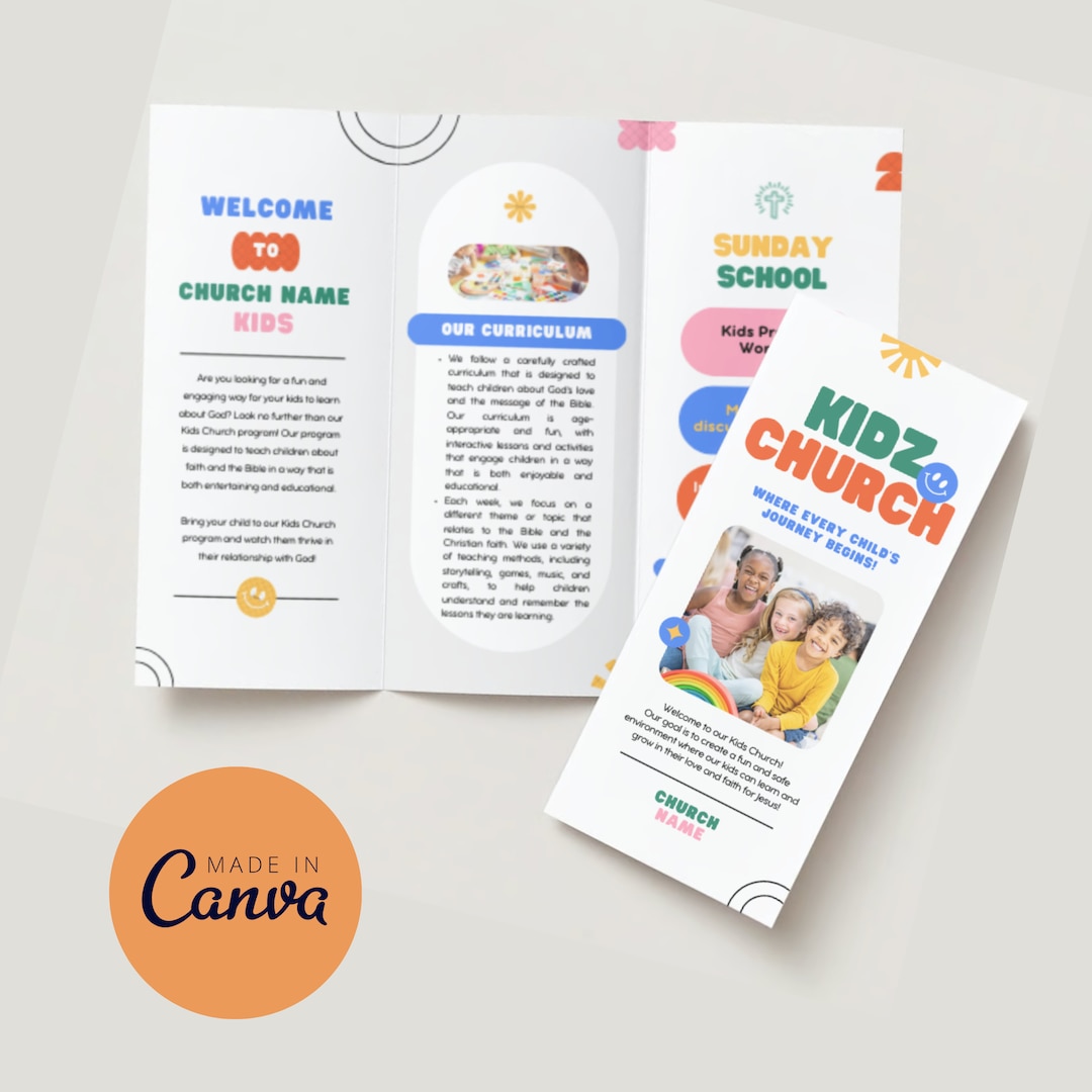 Kids Church Trifold (digital Template) - Etsy