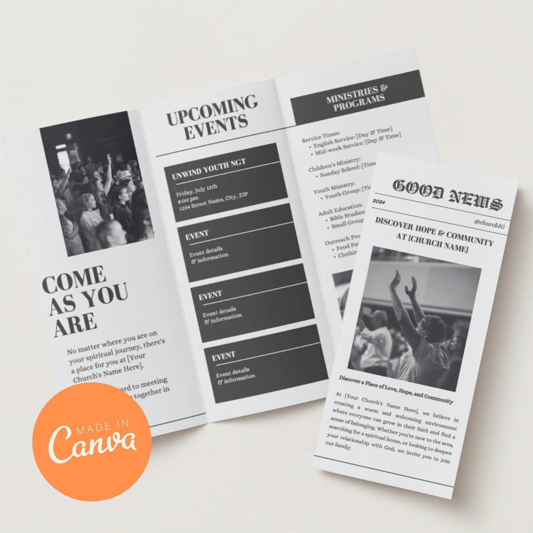Church Tri-fold Brochure (digital Template) - Etsy