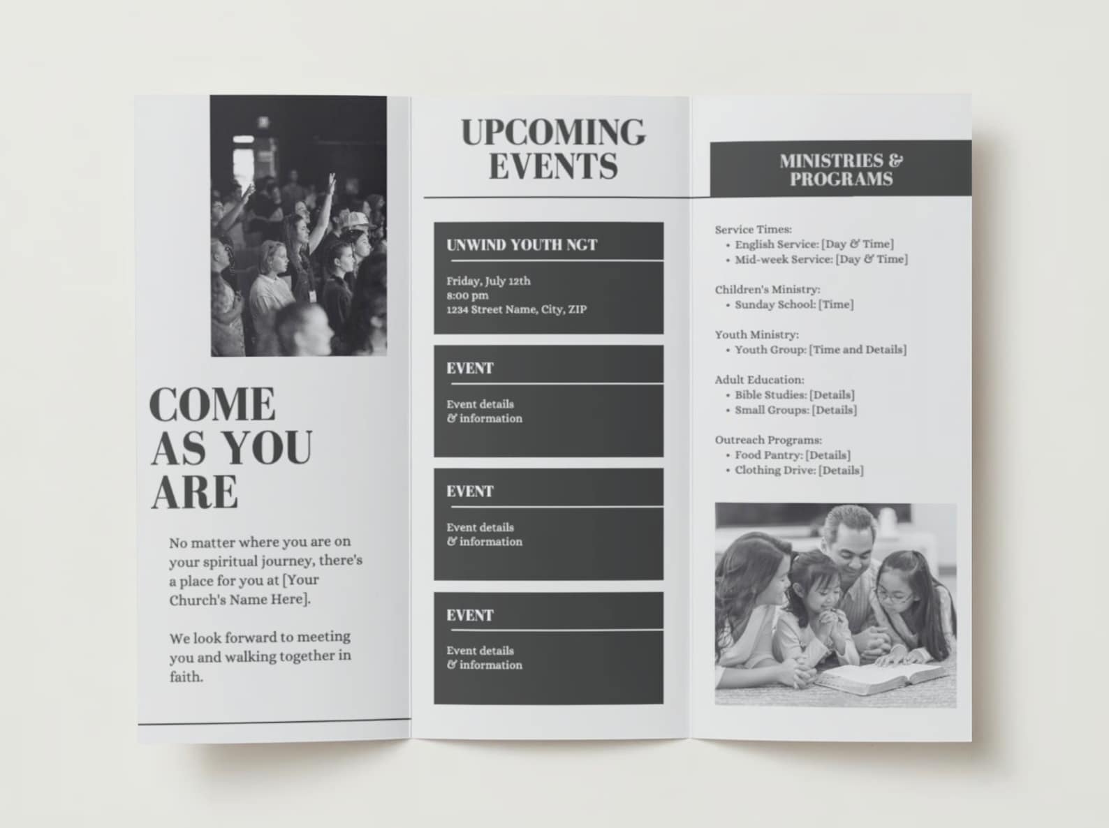 Church Tri-fold Brochure (digital Template) - Etsy