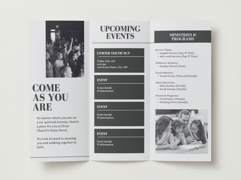 Church Tri-fold Brochure (digital Template) - Etsy