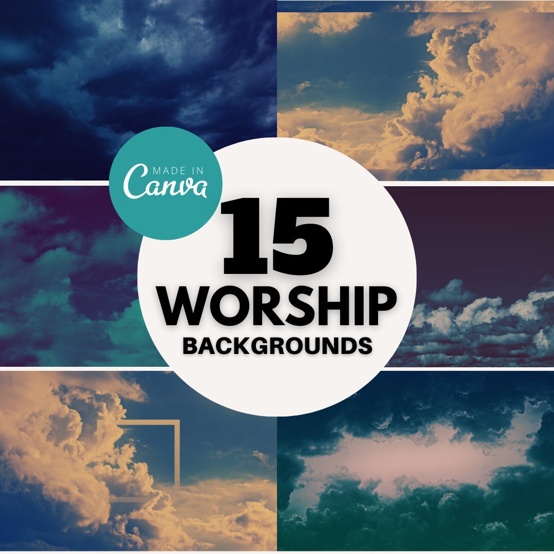 Church Welcome/worship Blue Clouds Backgrounds - Etsy