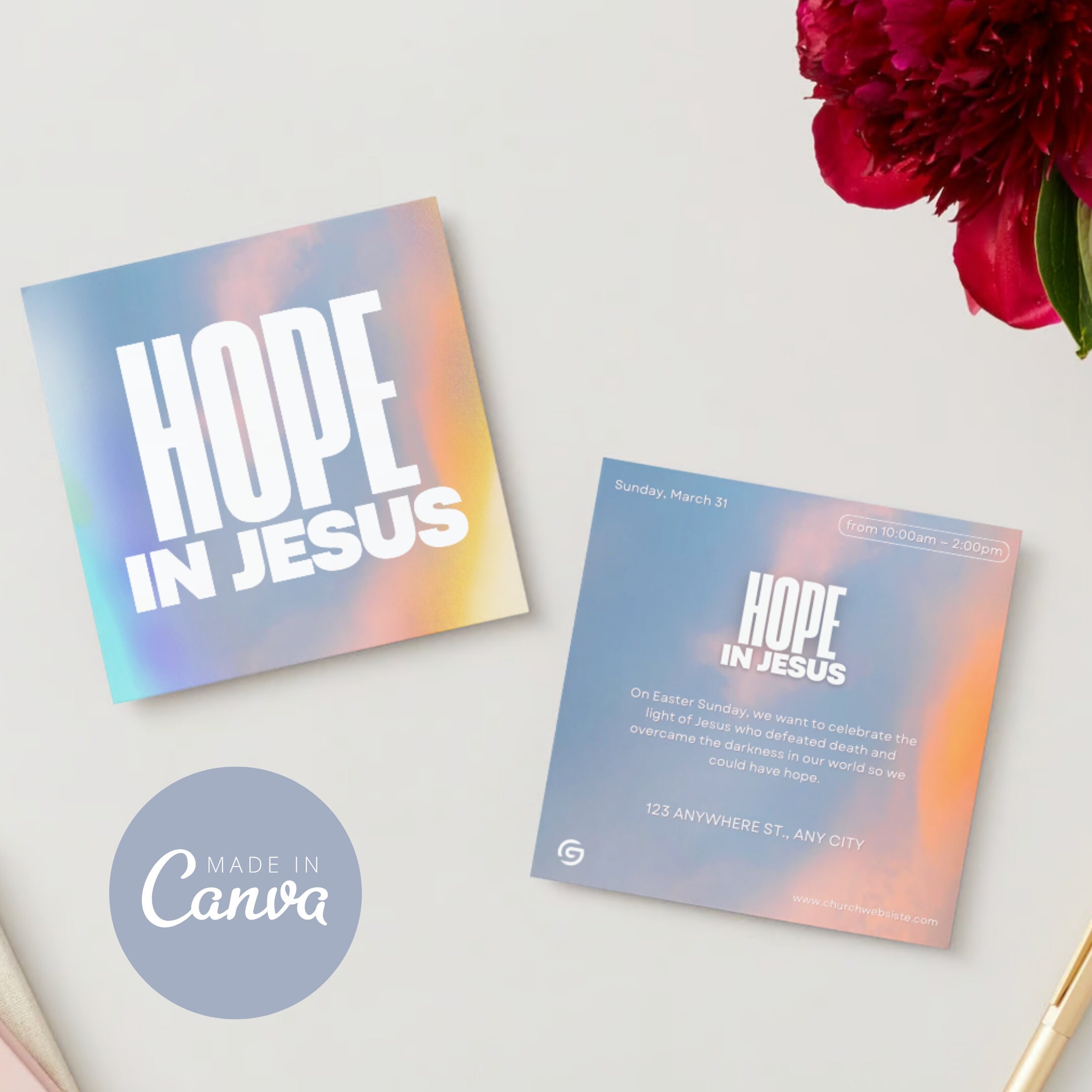 Square HOPE Church Flyer 4x4 (template) - Etsy