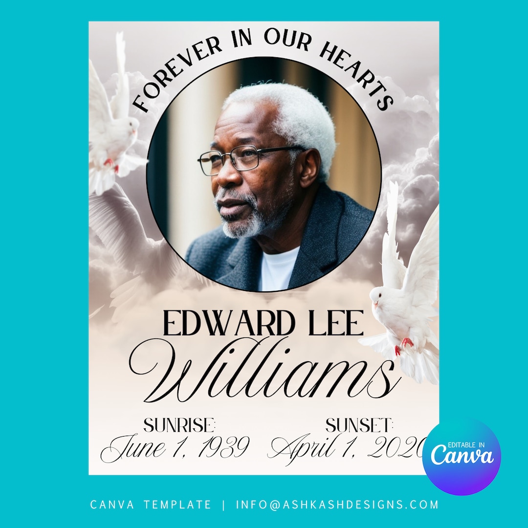 Memorial Flyer Canva Template, Funeral Flyer, in Loving Memory - Etsy