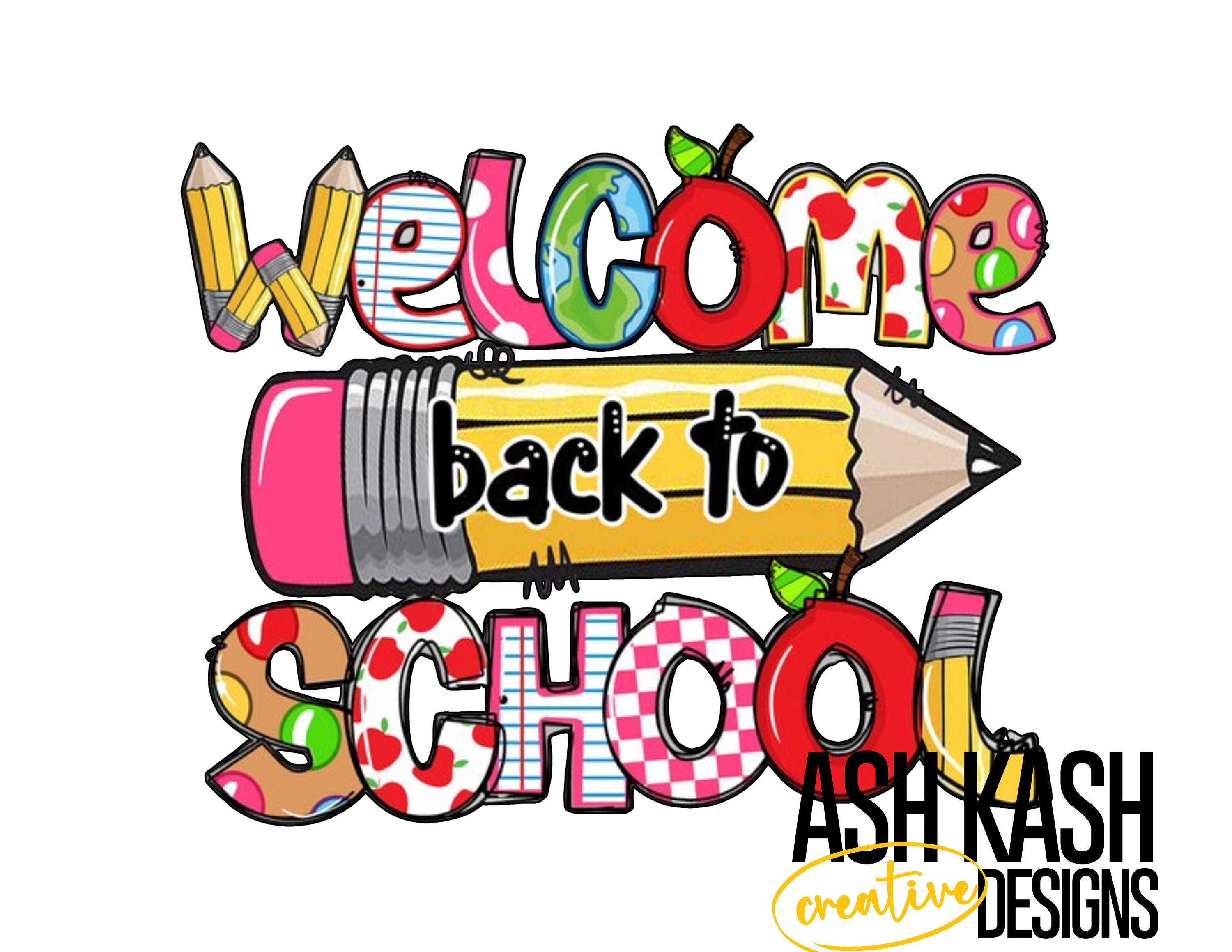Welcome Back 2 School File, Jpg, Sublimation, Crafters - Etsy