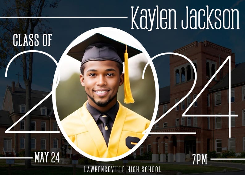 Graduation Invitation Canva Template, Graduation Announcement, Class of ...