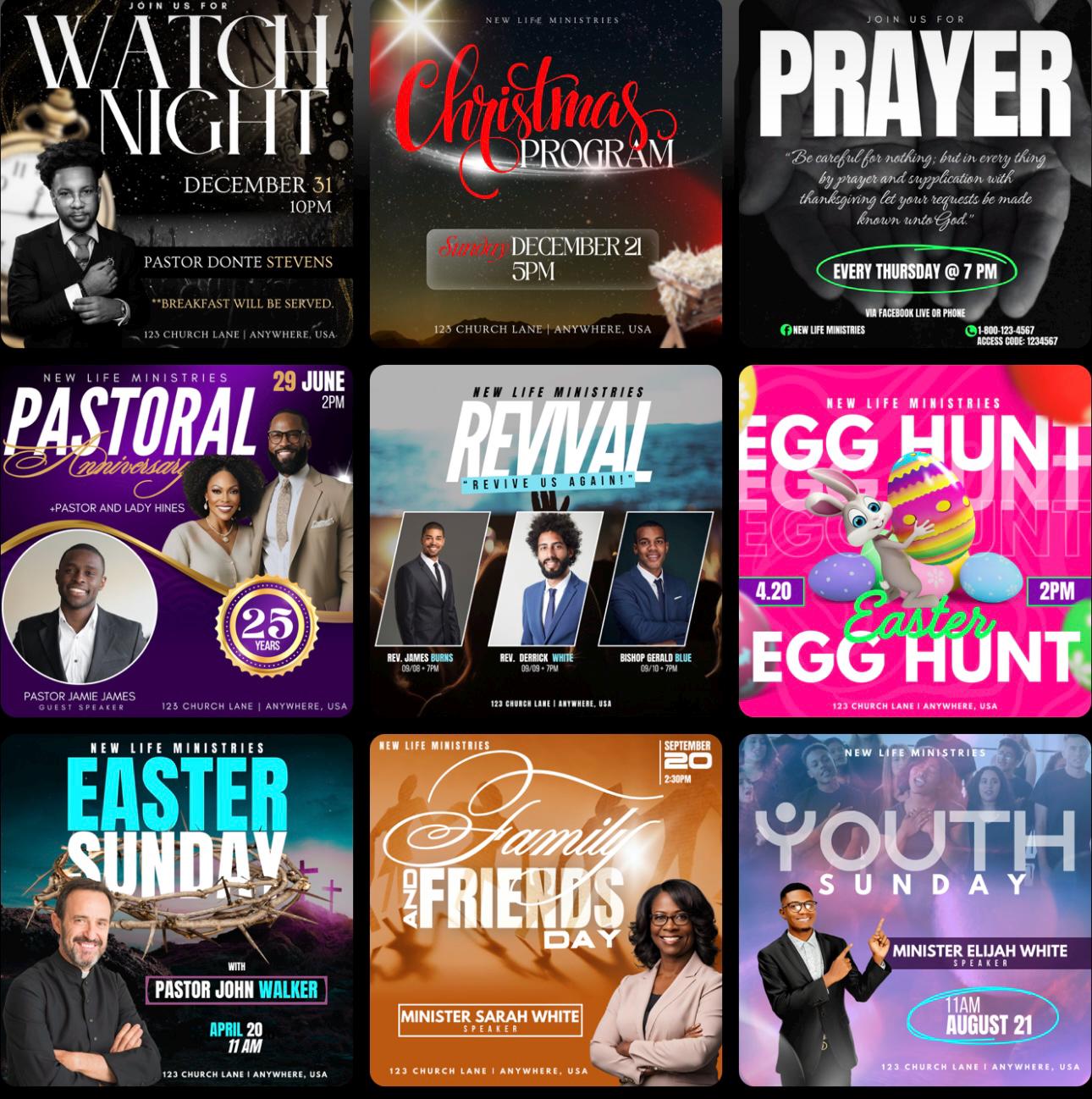 21 Ministry Flyers Template Bundle, Church Service Flyer Canva Template ...