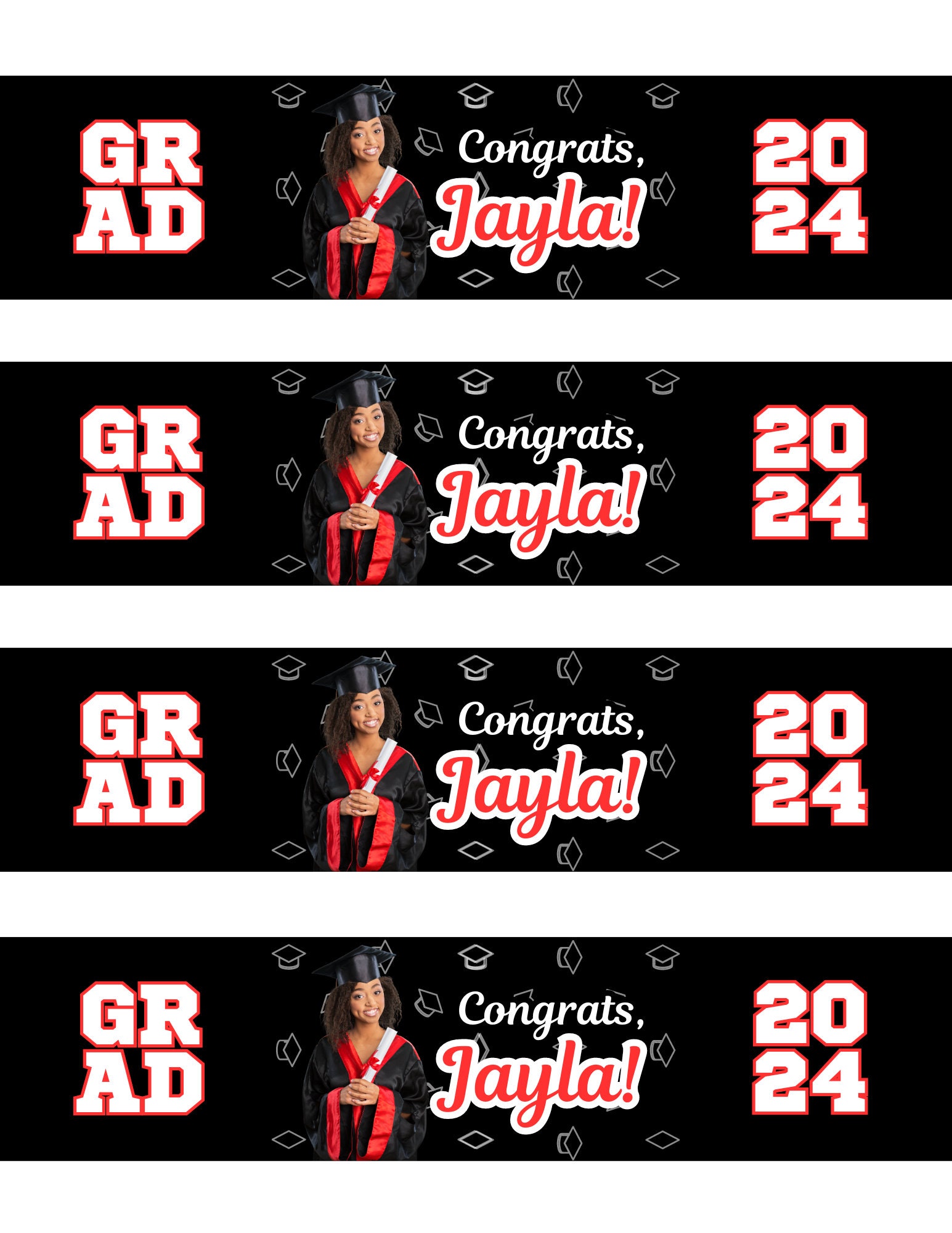 Graduation Water Bottle Label Canva Template, Graduation Party Favor ...