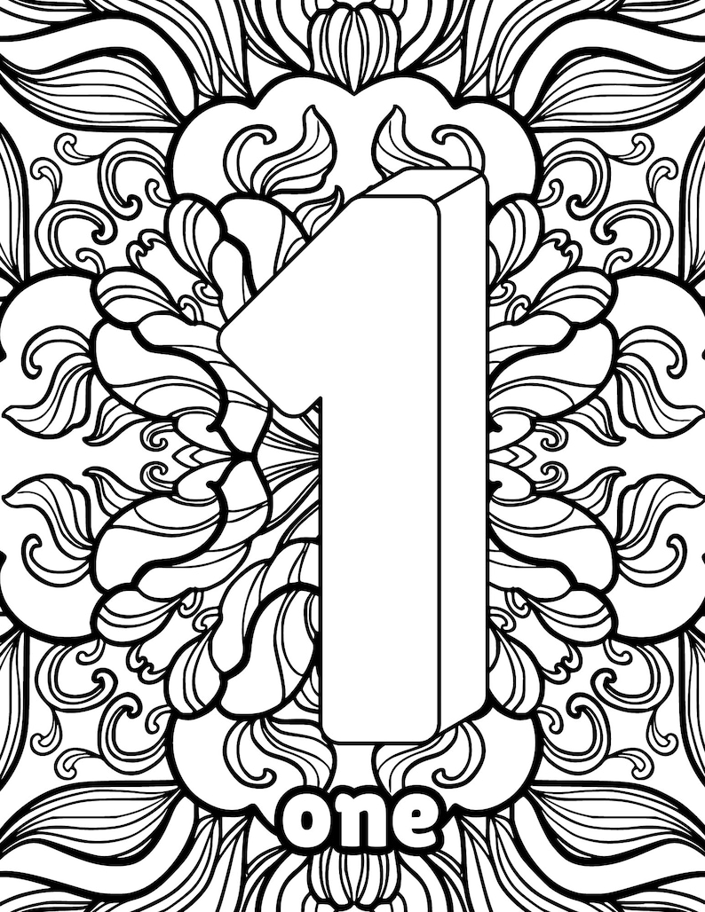 Number Learning Coloring Sheets - Etsy