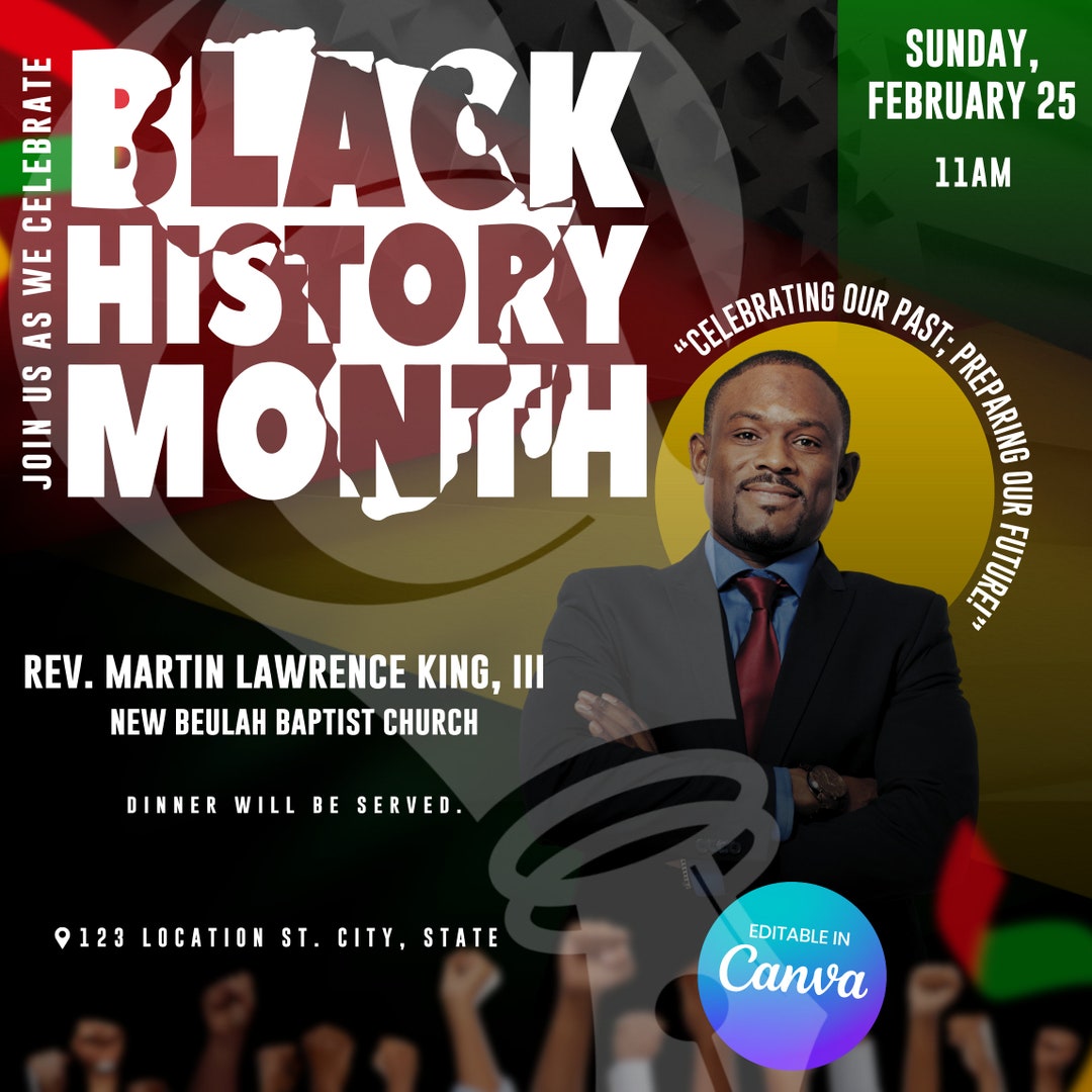 Black History Flyer Canva Template - Etsy