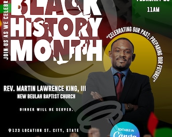 Black History Month Party Invitation, Celebration Event Flyer Template ...