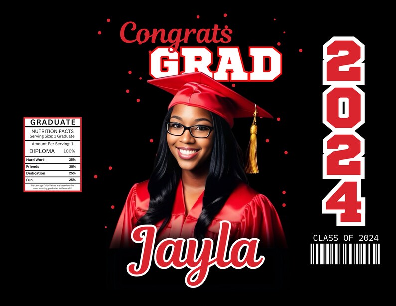 Graduation Chip Bag Canva Template, Graduation Party Favor, Class of ...