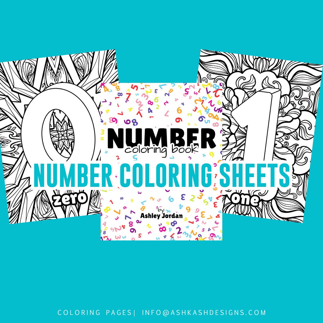 Number Learning Coloring Sheets - Etsy