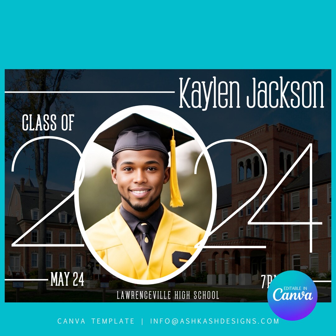Graduation Invitation Canva Template, Graduation Announcement, Class of ...