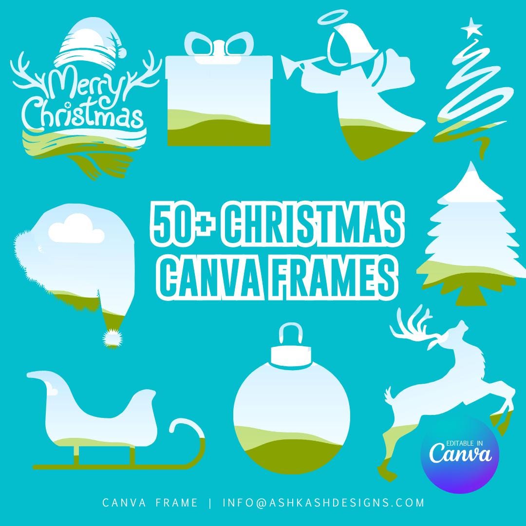 50+ Christmas Canva Frames - Etsy