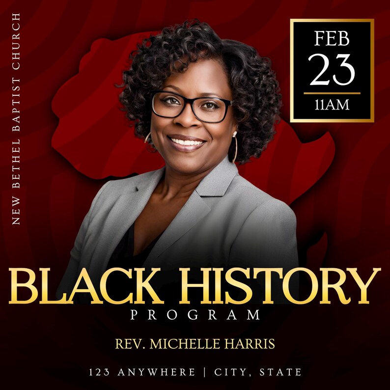 Black History Flyer Canva Template - Etsy