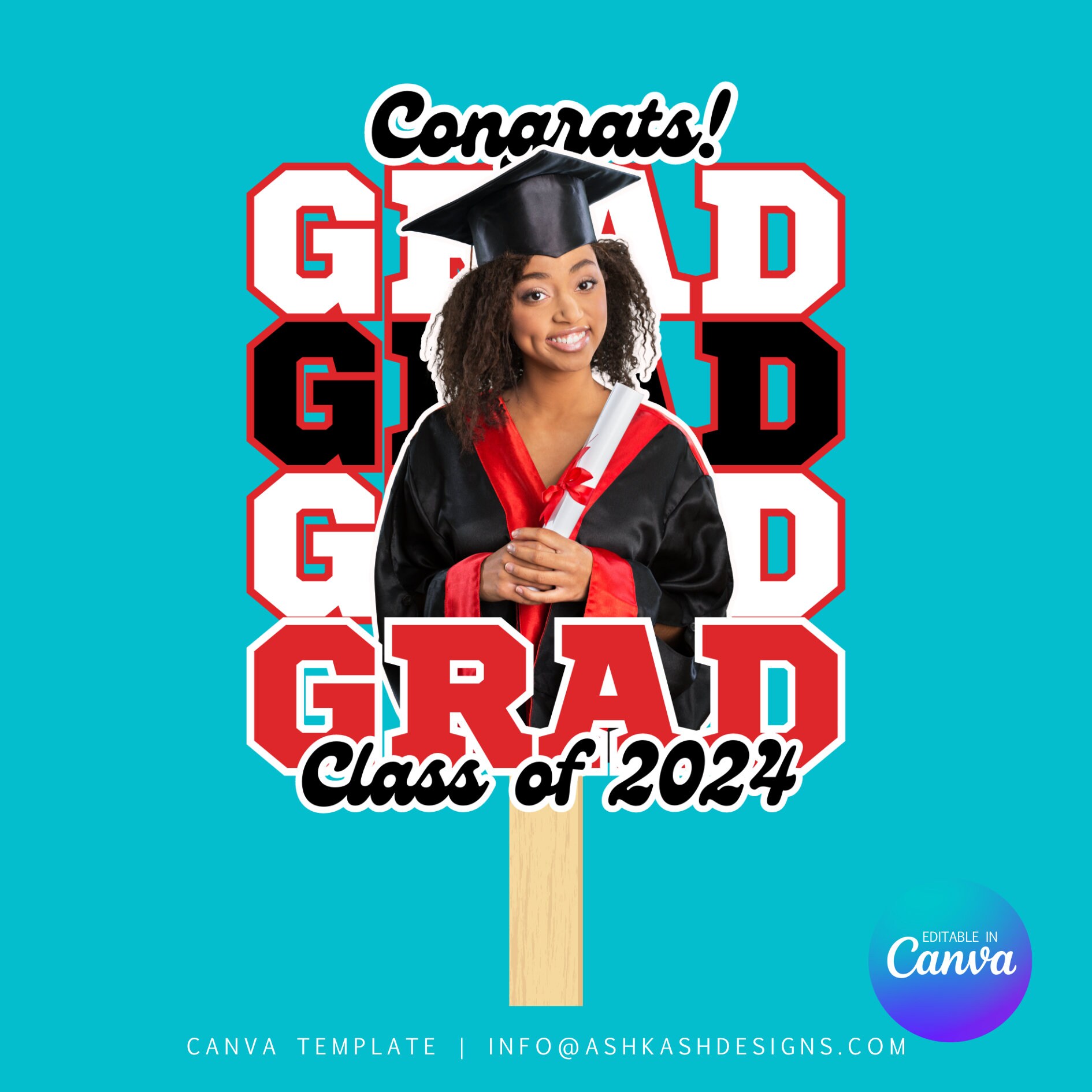 Graduation Fan Canva Template, Graduation Announcement, Class of 2024 ...