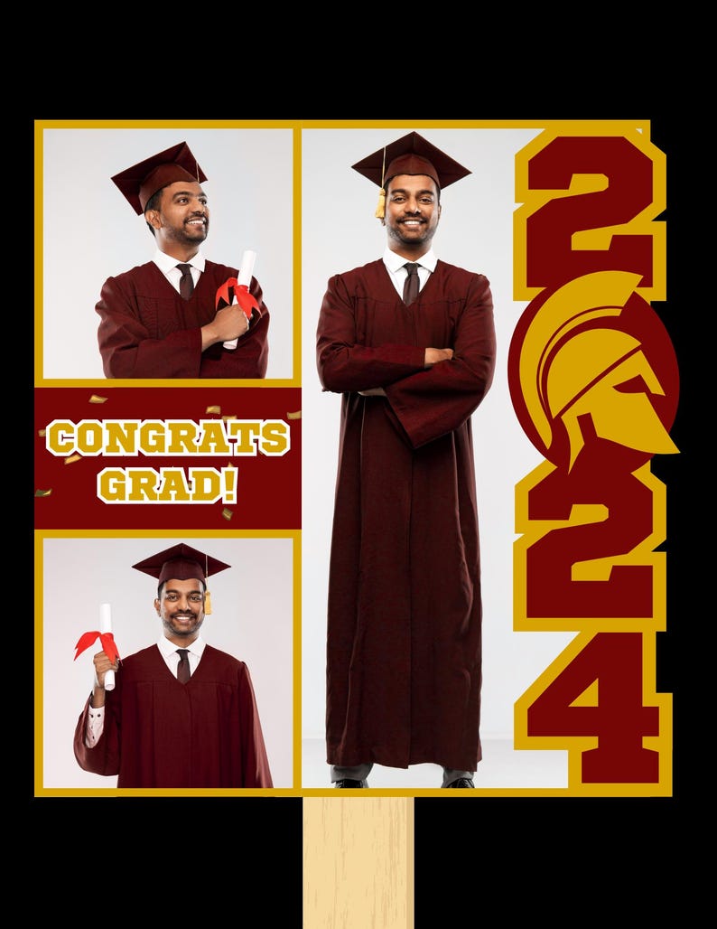 Graduation Fan Canva Template, Graduation Announcement, Class of 2024 - Etsy