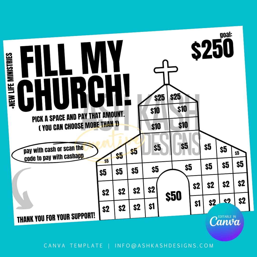 Ministry Fundraiser, Church Fundraiser Canva Template, - Etsy