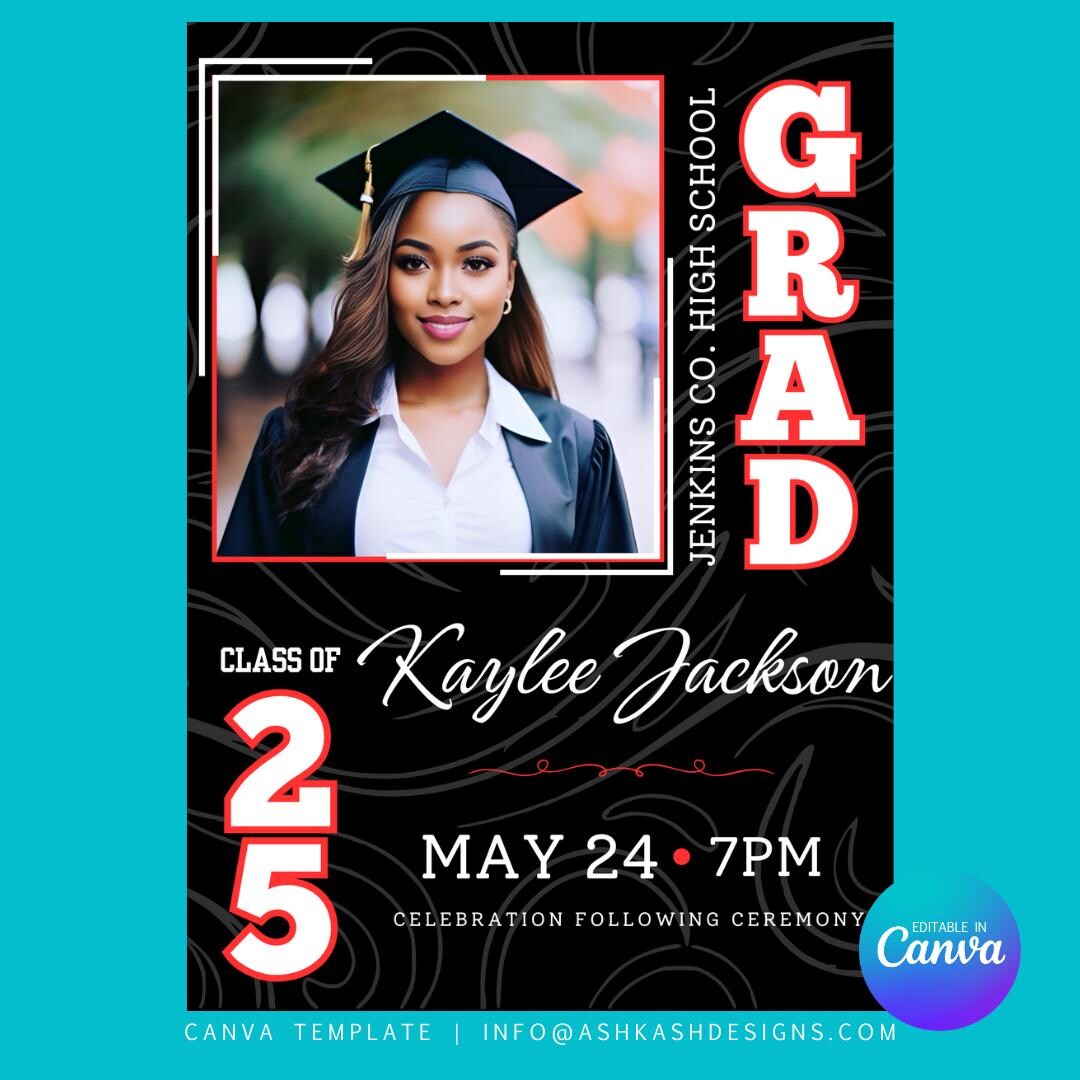 Graduation Invitation Canva Template, Graduation Announcement, Class of ...
