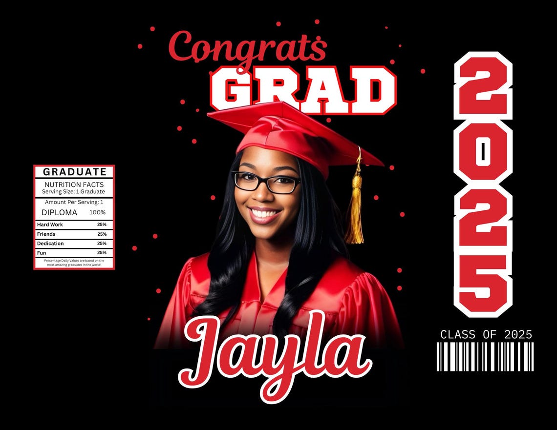 Graduation Chip Bag Canva Template, Graduation Party Favor, Class of ...