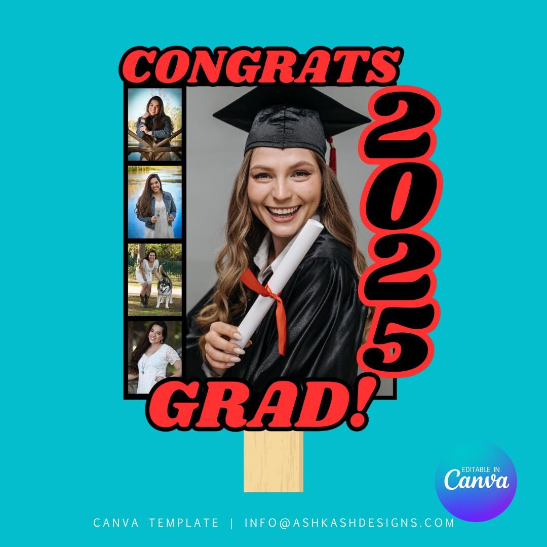 Graduation Fan Canva Template, Graduation Announcement, Class of 2025 ...