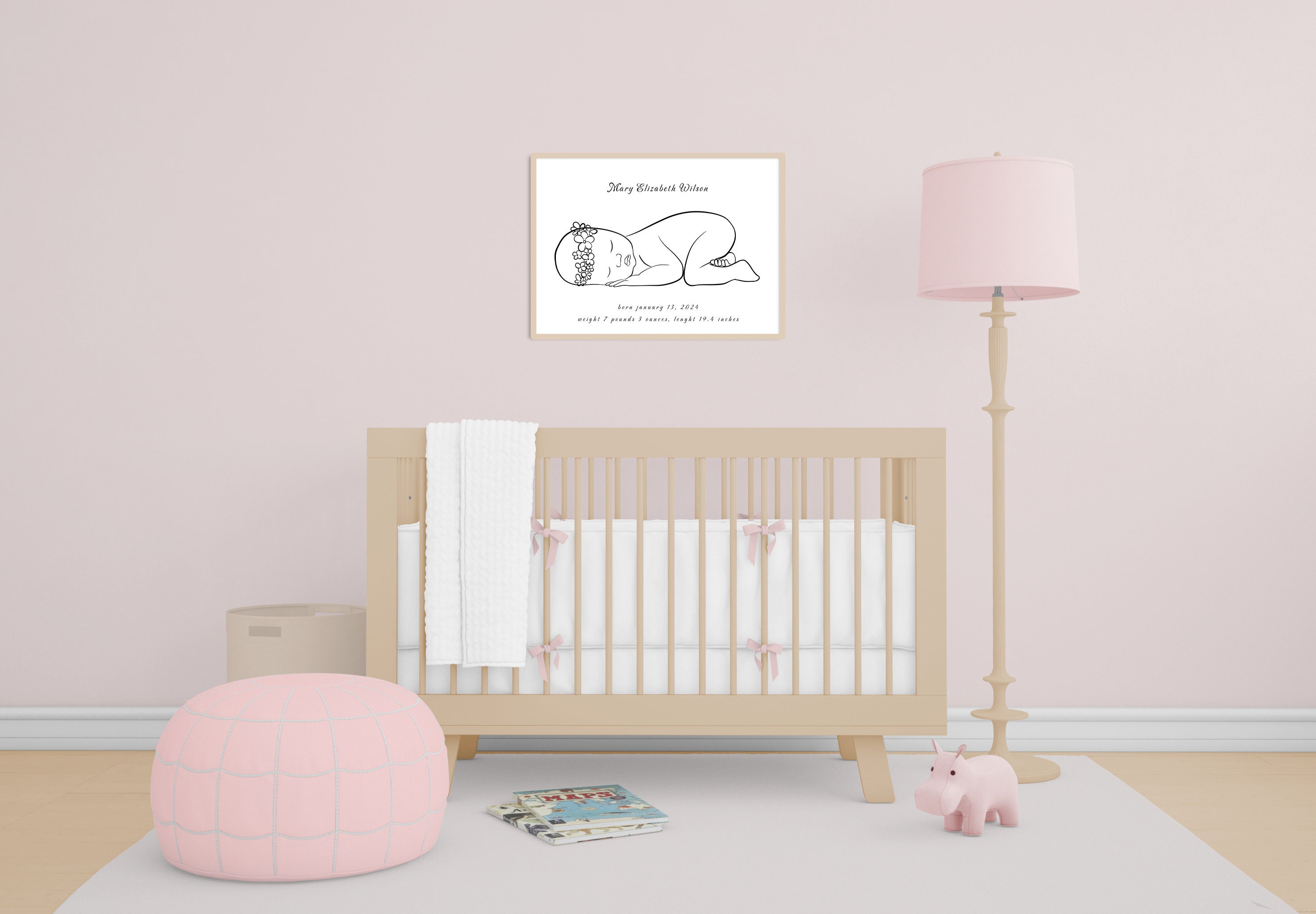 Custom Newborn Baby Poster, Personalized Birth Wall Art, Baby Birth ...