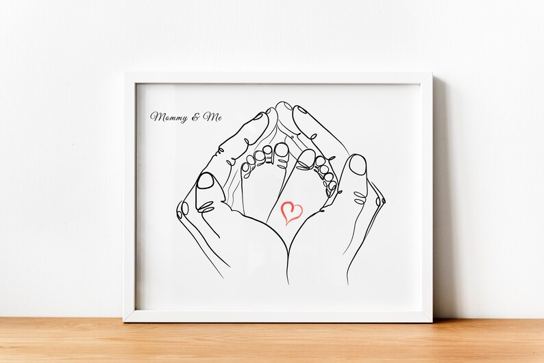 Custom Family One Line Art, Personalized Birth Poster, Newborn Line ...