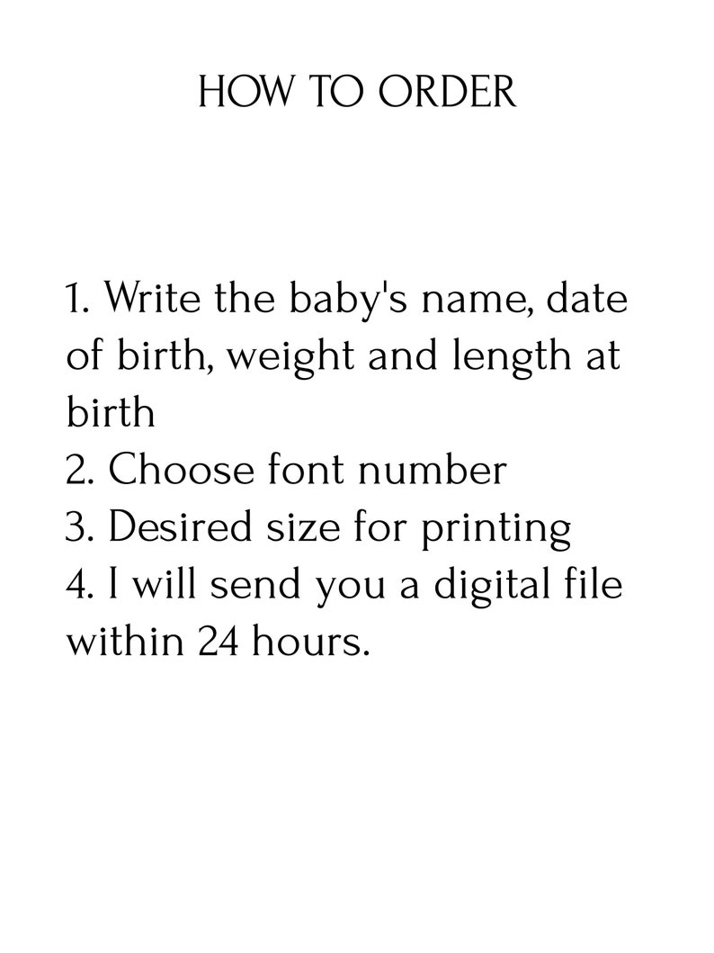 Custom Newborn Baby Poster, Personalized Birth Wall Art, Baby Birth ...