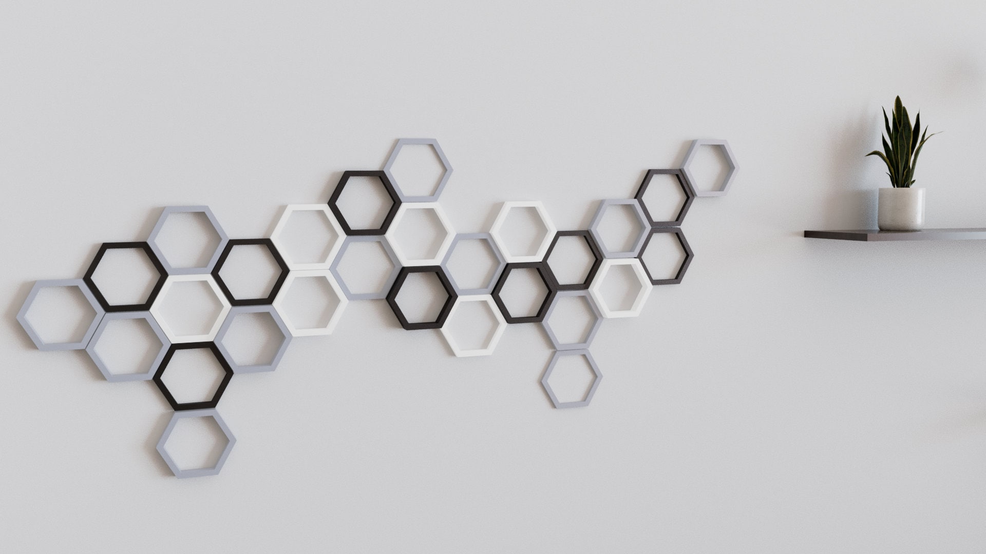 3D Hollow Hexagon Wall Tiles in Tons of Sizes & Colors Get A Modern ...