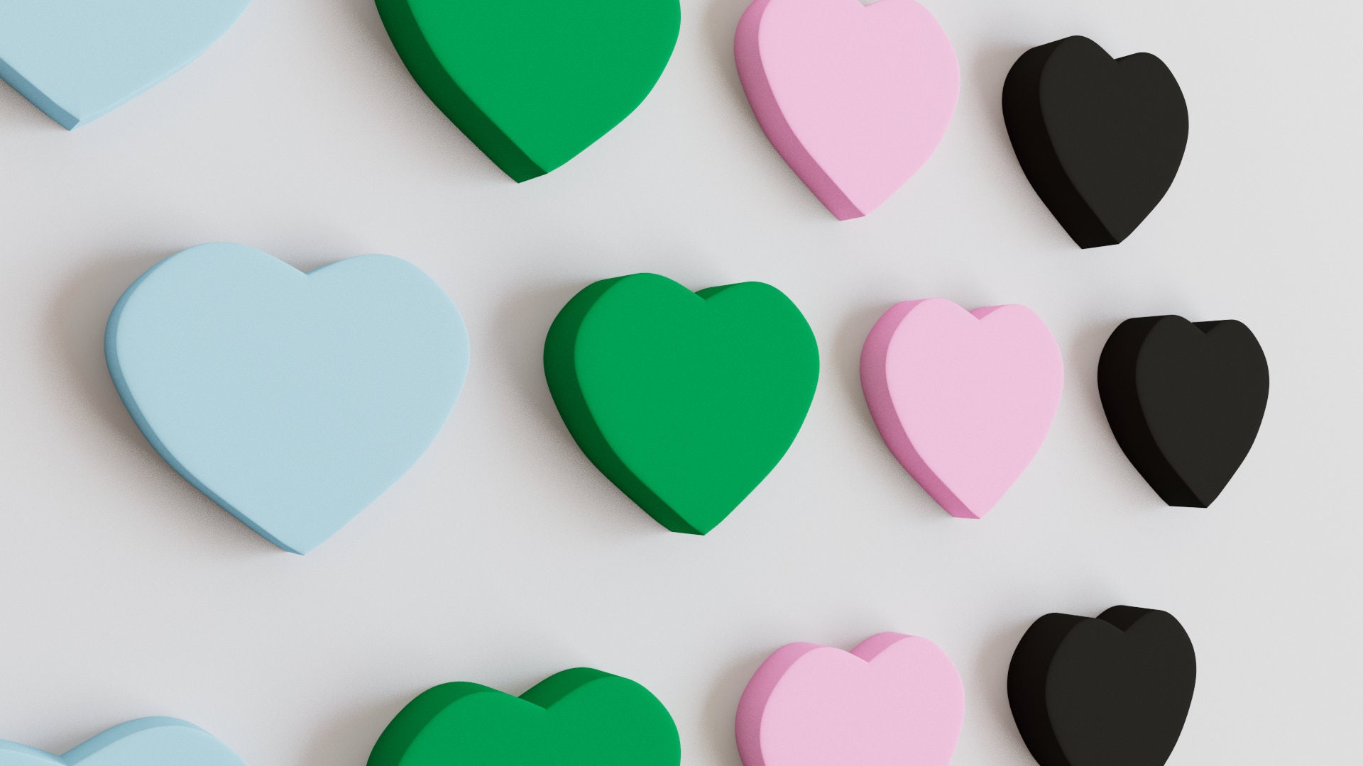 3D Heart Wall Tiles in Tons of Sizes & Colors 3in Wide, Set of 3 ...