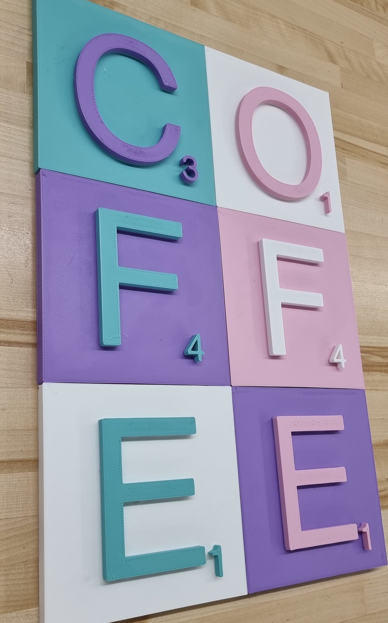 3D Effect Board Game Sign Letter Tiles 4 Inch. Modern Look 3D Effect ...