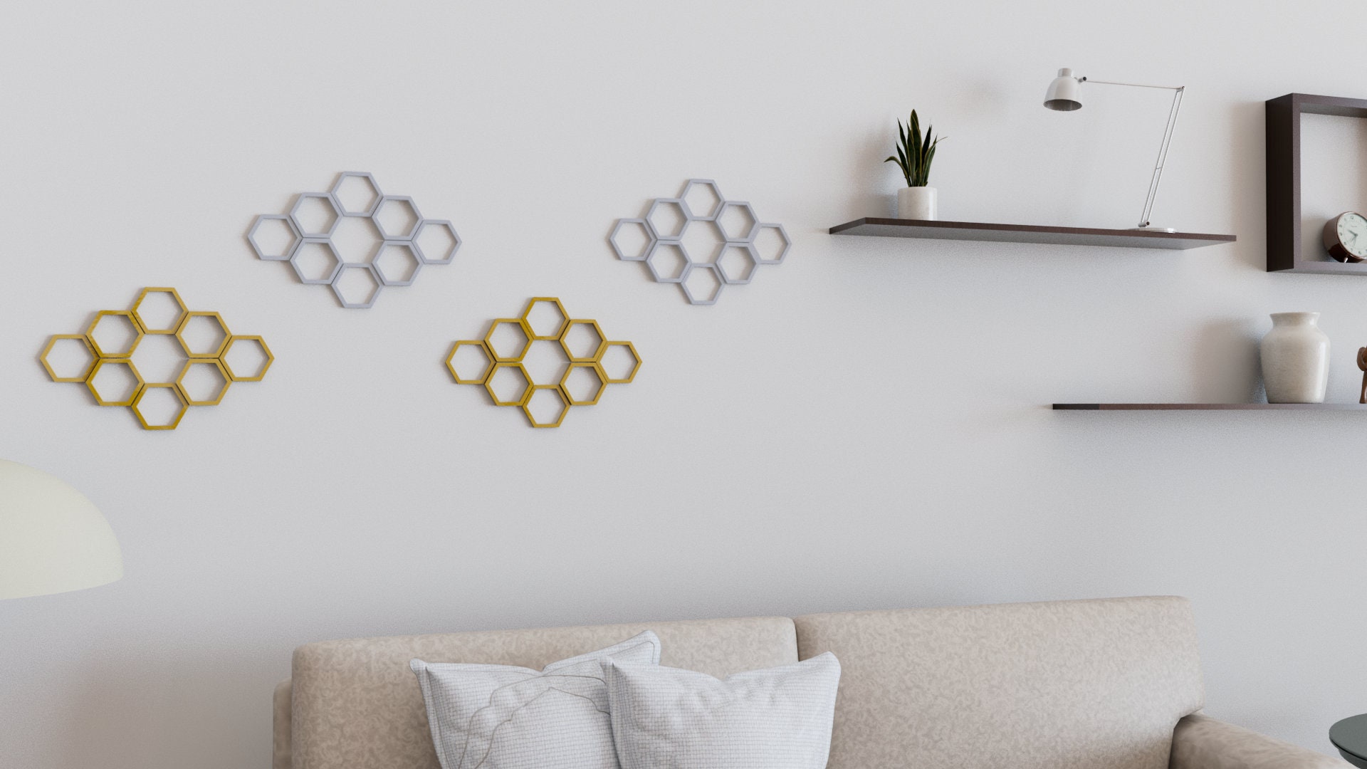 3D Hollow Hexagon Wall Tiles in Tons of Sizes & Colors 5in Wide. Get A ...