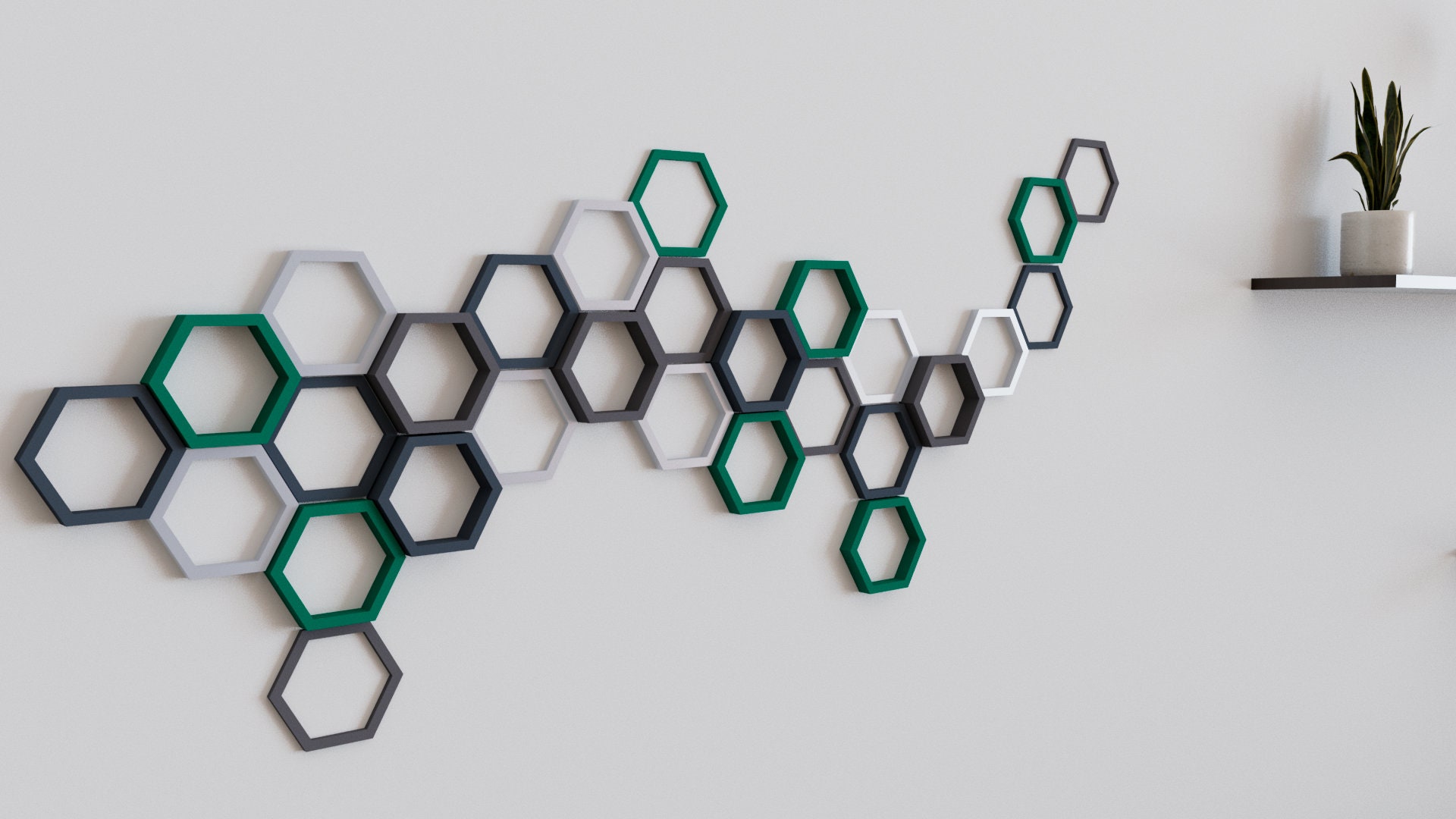 3D Hollow Hexagon Wall Tiles in Tons of Sizes & Colors 5in Wide. Get A ...