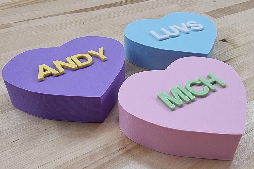 3D Message Heart Wall Tiles in Tons of Sizes & Colors 6in Wide, Set of ...