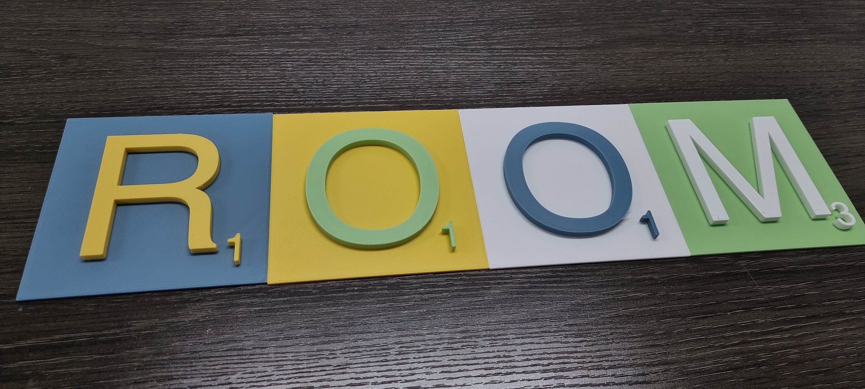 3D Effect Color Board Game Look Letter Tiles 6 Inch. Modern 3D Effect ...