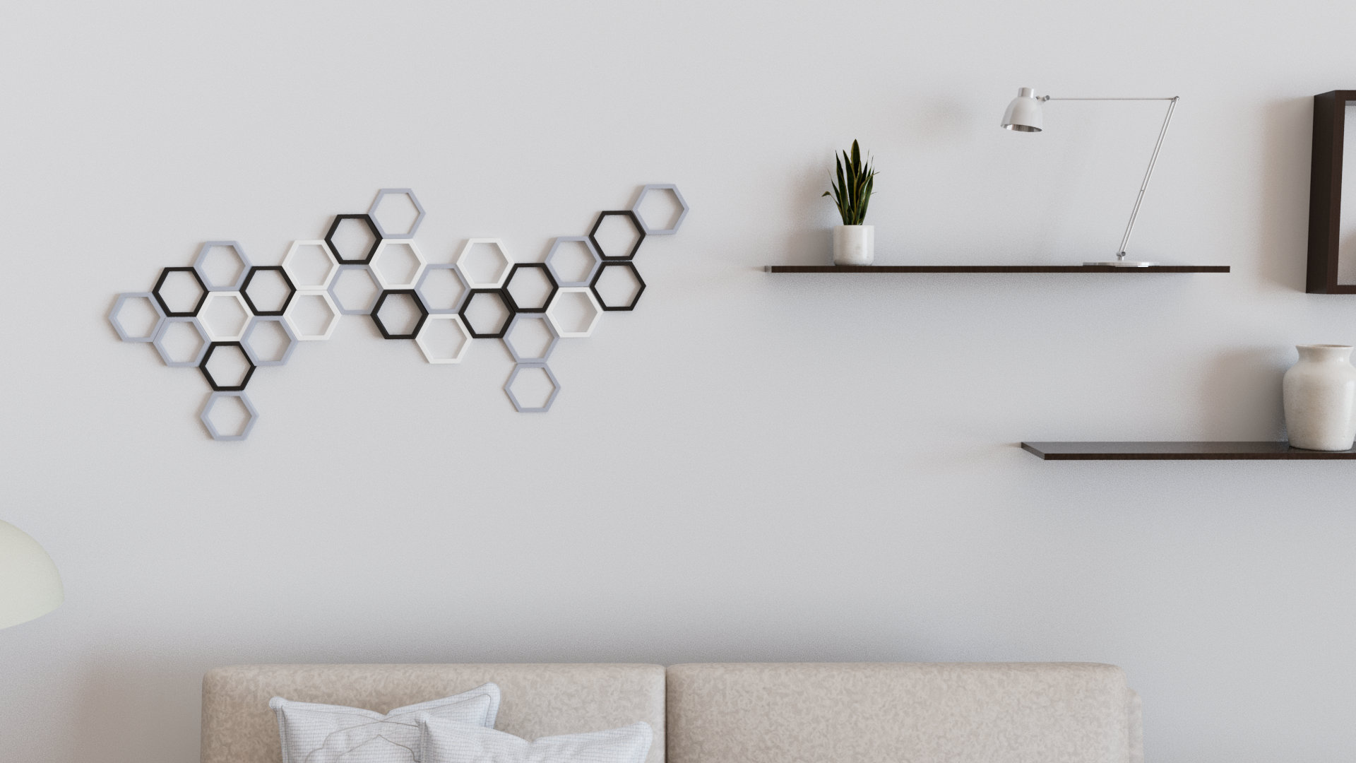 3D Hollow Hexagon Wall Tiles in Tons of Sizes & Colors Get A Modern ...