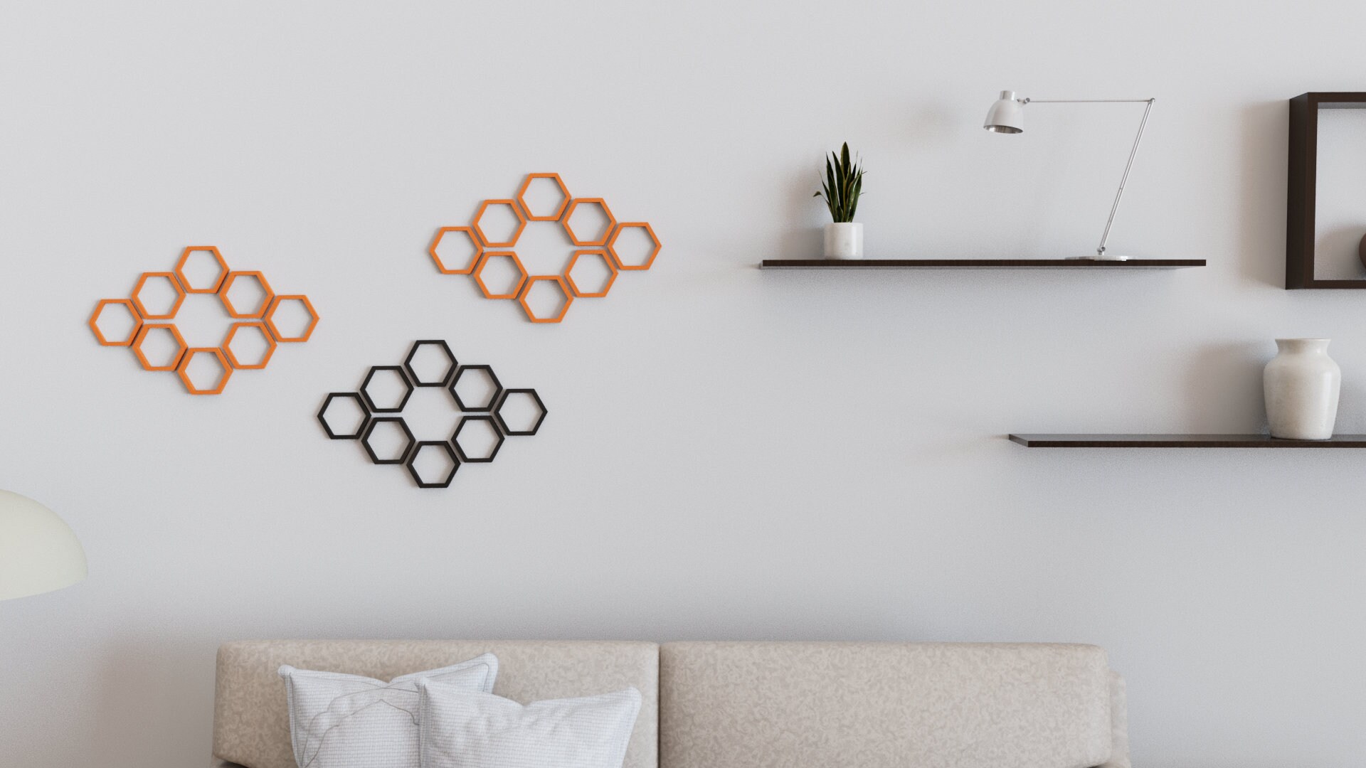 3D Hollow Hexagon Wall Tiles in Tons of Sizes & Colors Get A Modern ...