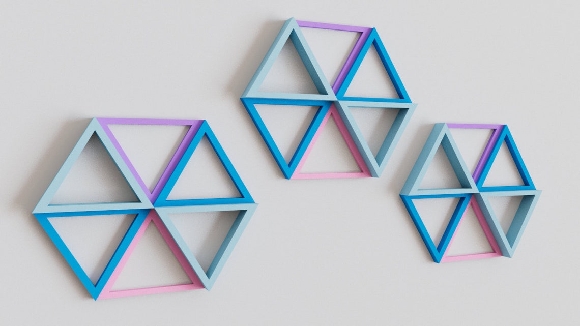 3D Hollow Triangle Wall Tiles in Tons of Sizes & Colors 6in Wide. Get A ...