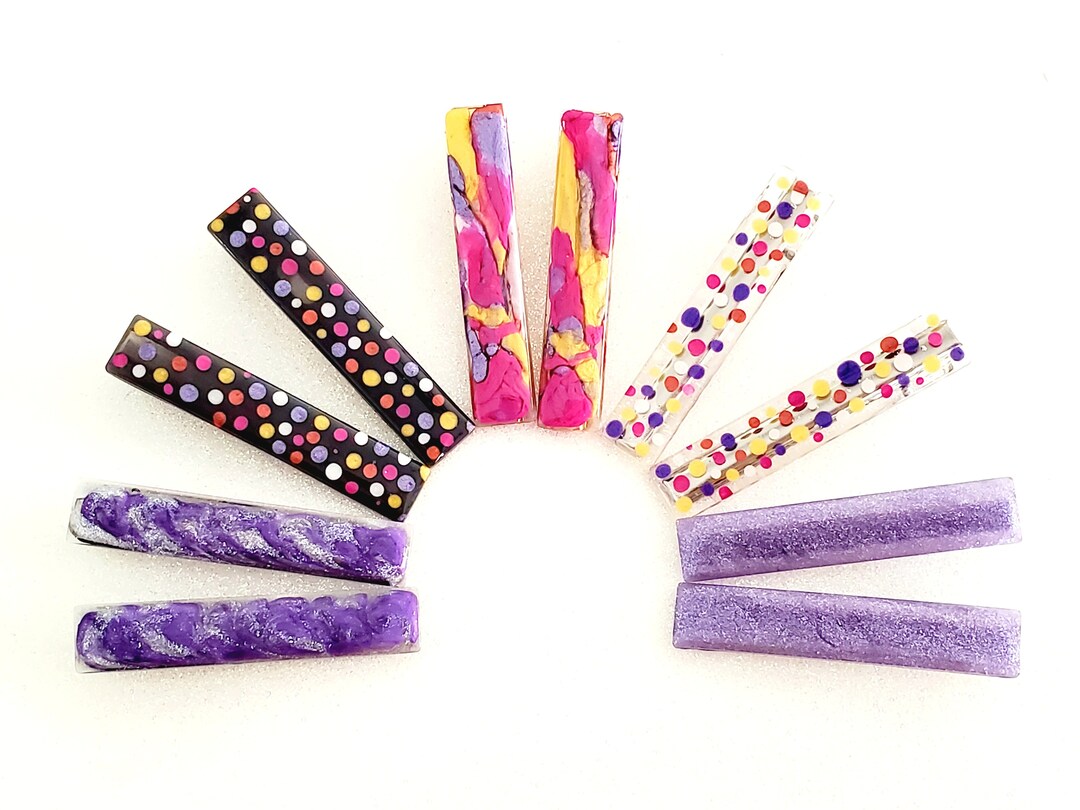 Colorful Bar Hair Clips: Playful Hair Accessory, Set of 2 - Etsy