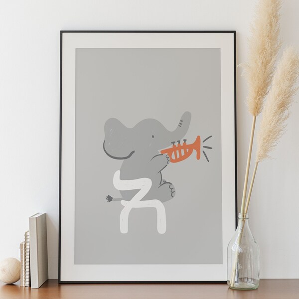 Elephant Coloring Poster - Etsy