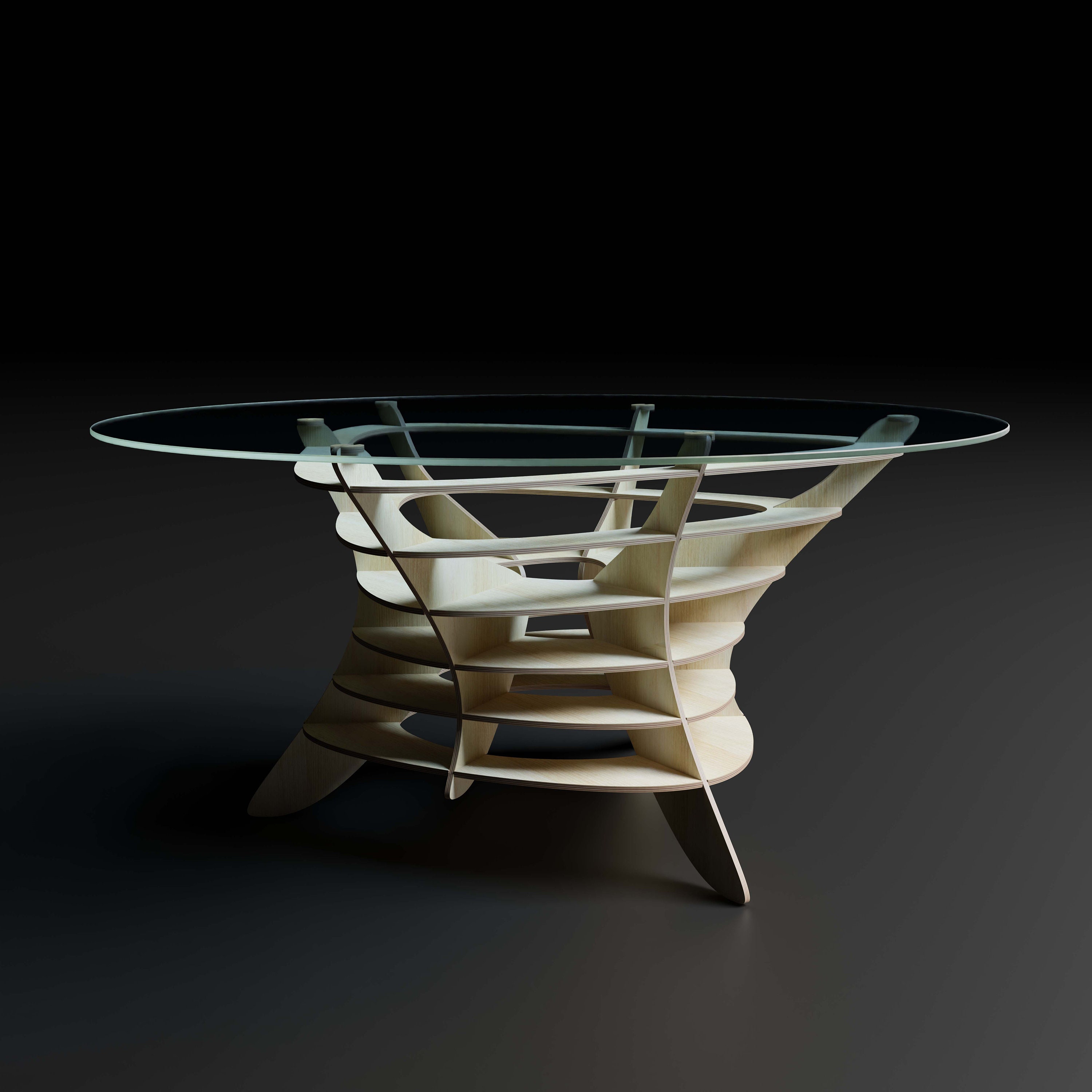 DIY Parametric Design Center Table Round Side/ for Self-production ...