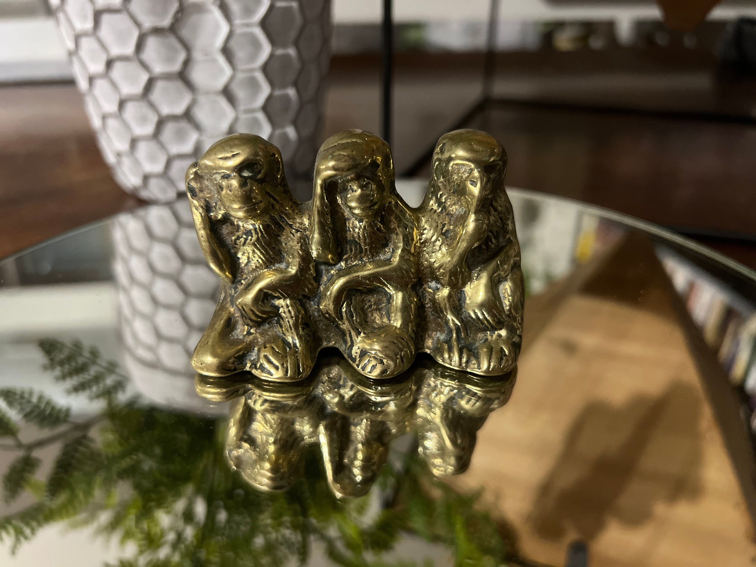 Vintage Brass Three Wise Monkeys - Etsy