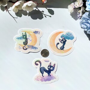 Lunar Cat Clear Holographic Stickers Black Cat Anime Transparent ...