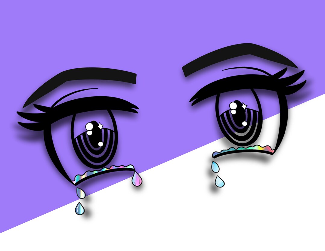 Anime Crybaby Girl Vinyl Decal Set for Plant Pots | Anime Girl Crying ...