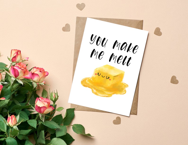 Valentine's Day Cards Instant Download, Kawaii Food Pun DIY Cards ...