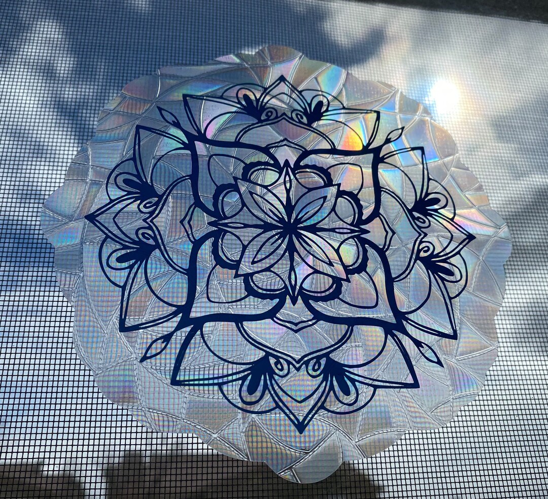 Mandalas Rainbow Suncatcher Healing Mandala Window Cling Rainbow Maker Holographic Vinyl Light ...