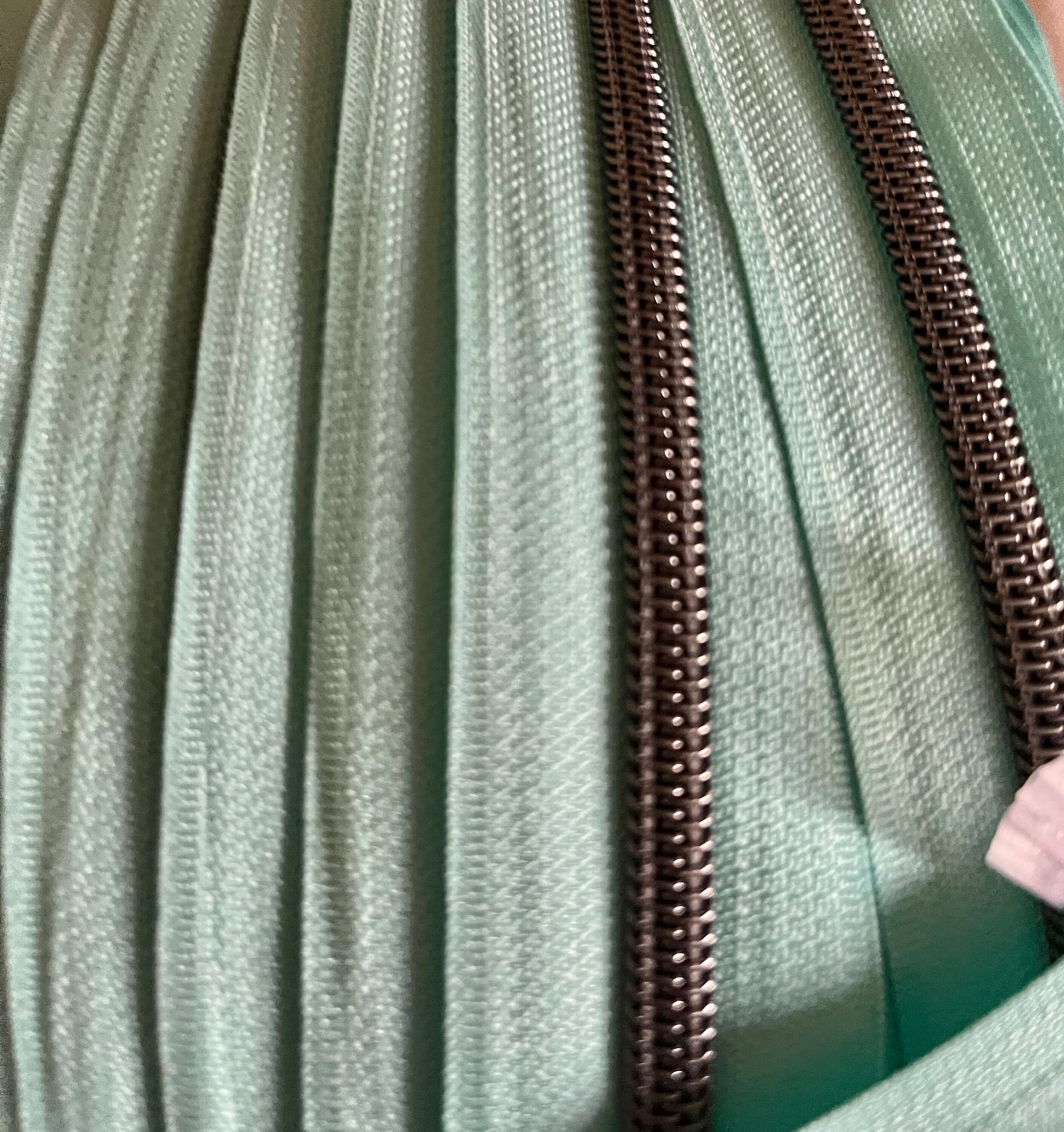 Aqua Mint Tape With Aqua Teeth #5 Nylon Coil BTY High Quality Zipper ...