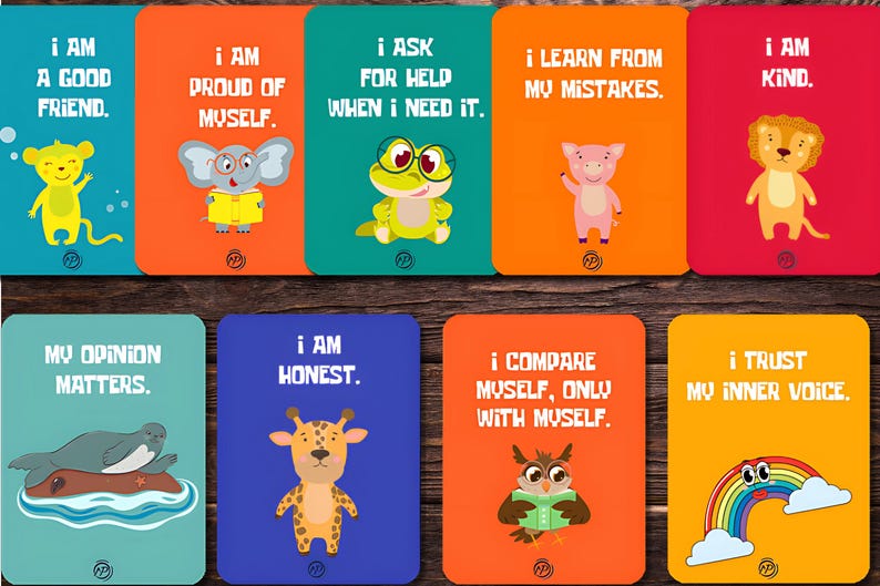 Positive Affirmation Cards for Children With Self-esteem, Gratitude ...