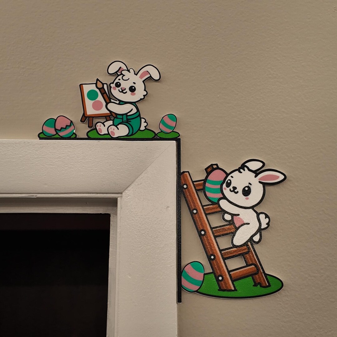 Easter Bunny Door Trim Decoration - Etsy