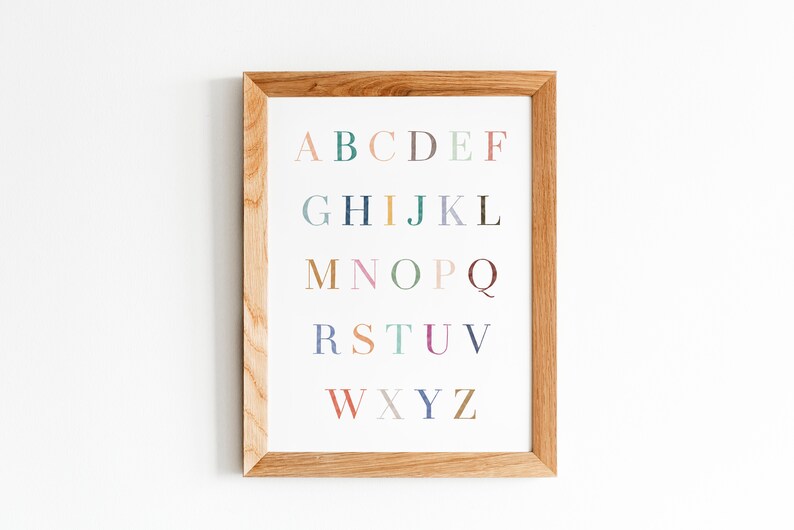 PRINTABLE Rainbow Alphabet Poster, Educational Wall Art Printable ...